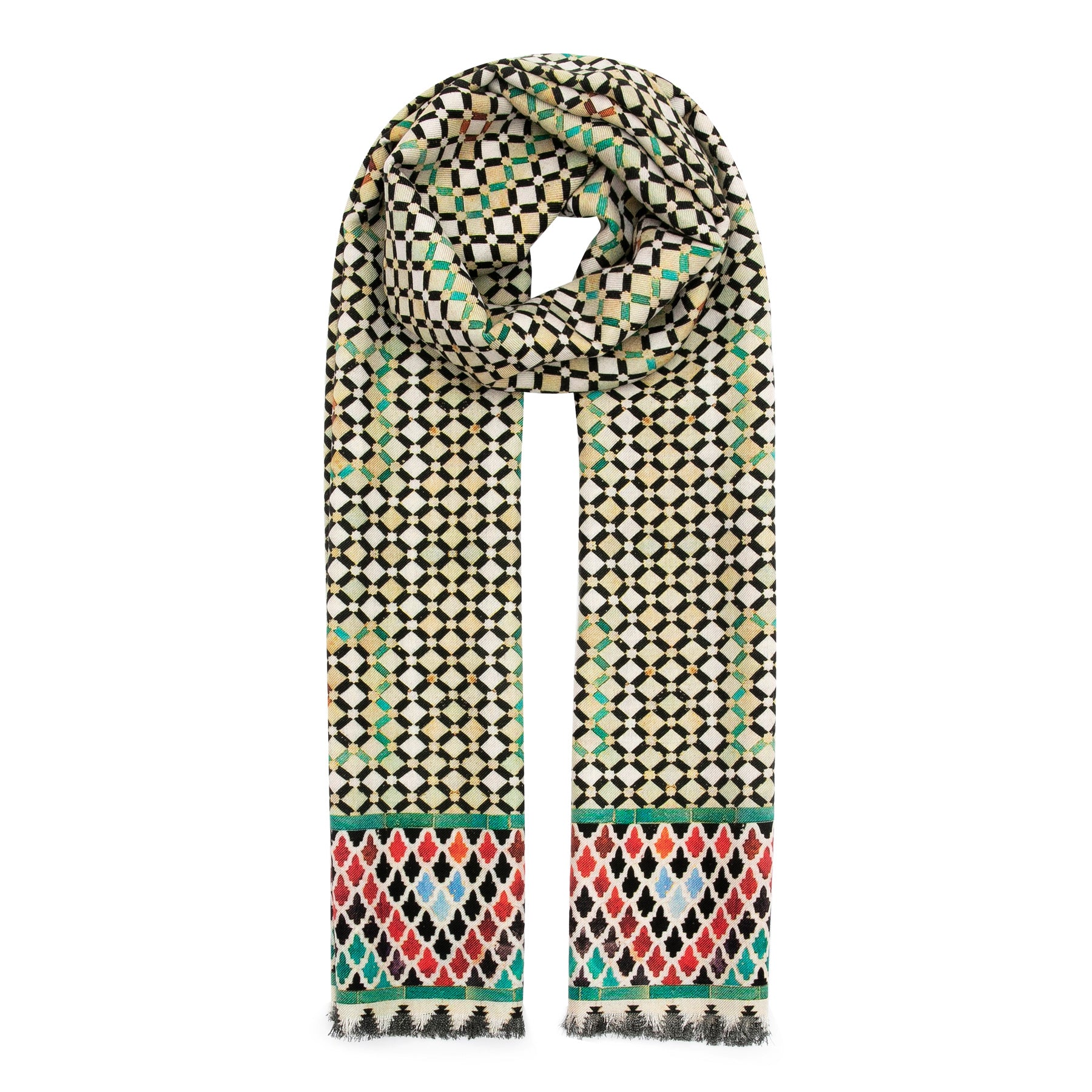Silk and Wool Scarf Hub - Islamic Art Geometry | Munira Scarves