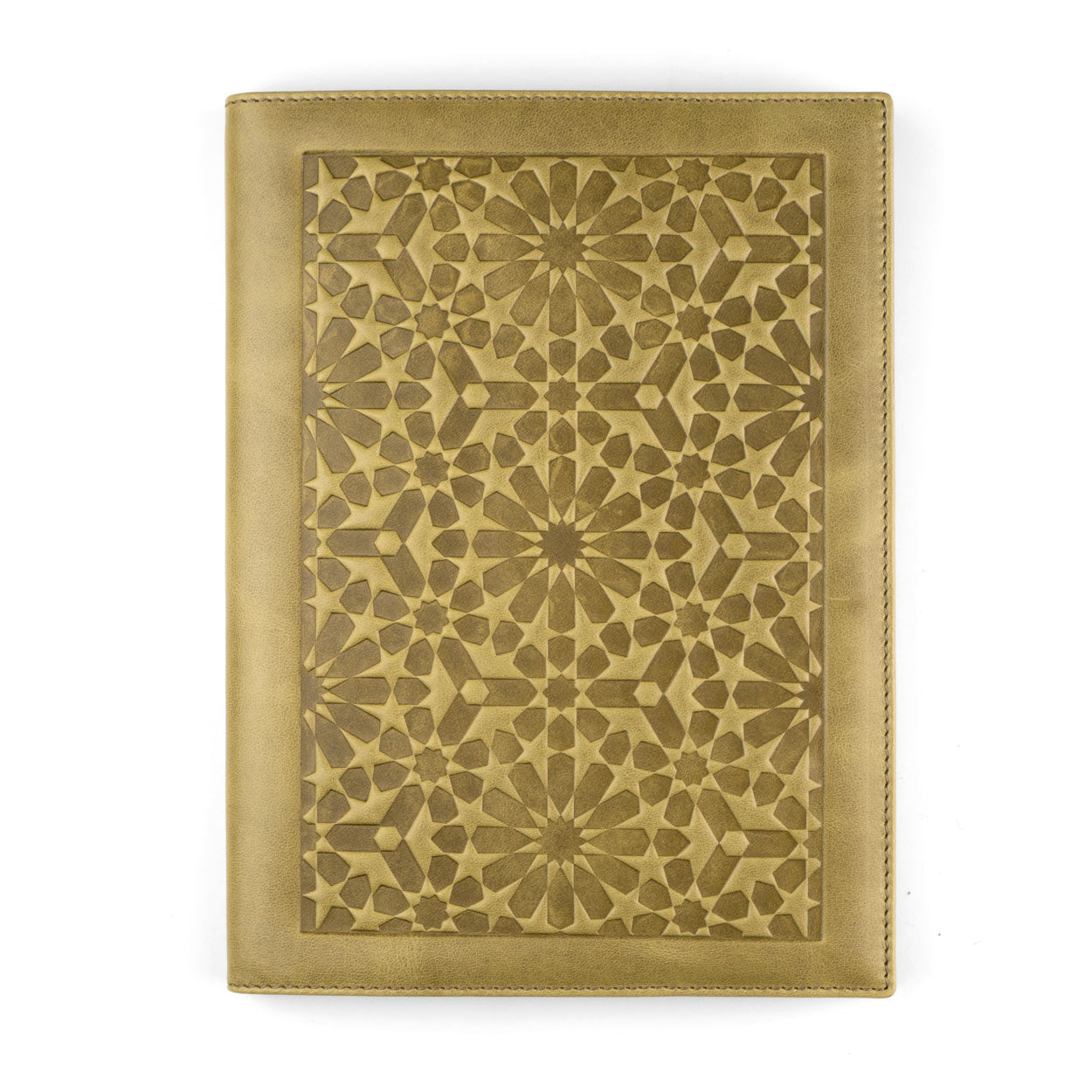 Zellige Green Leather Notebook Cover | Alhambra-Inspired - Munira