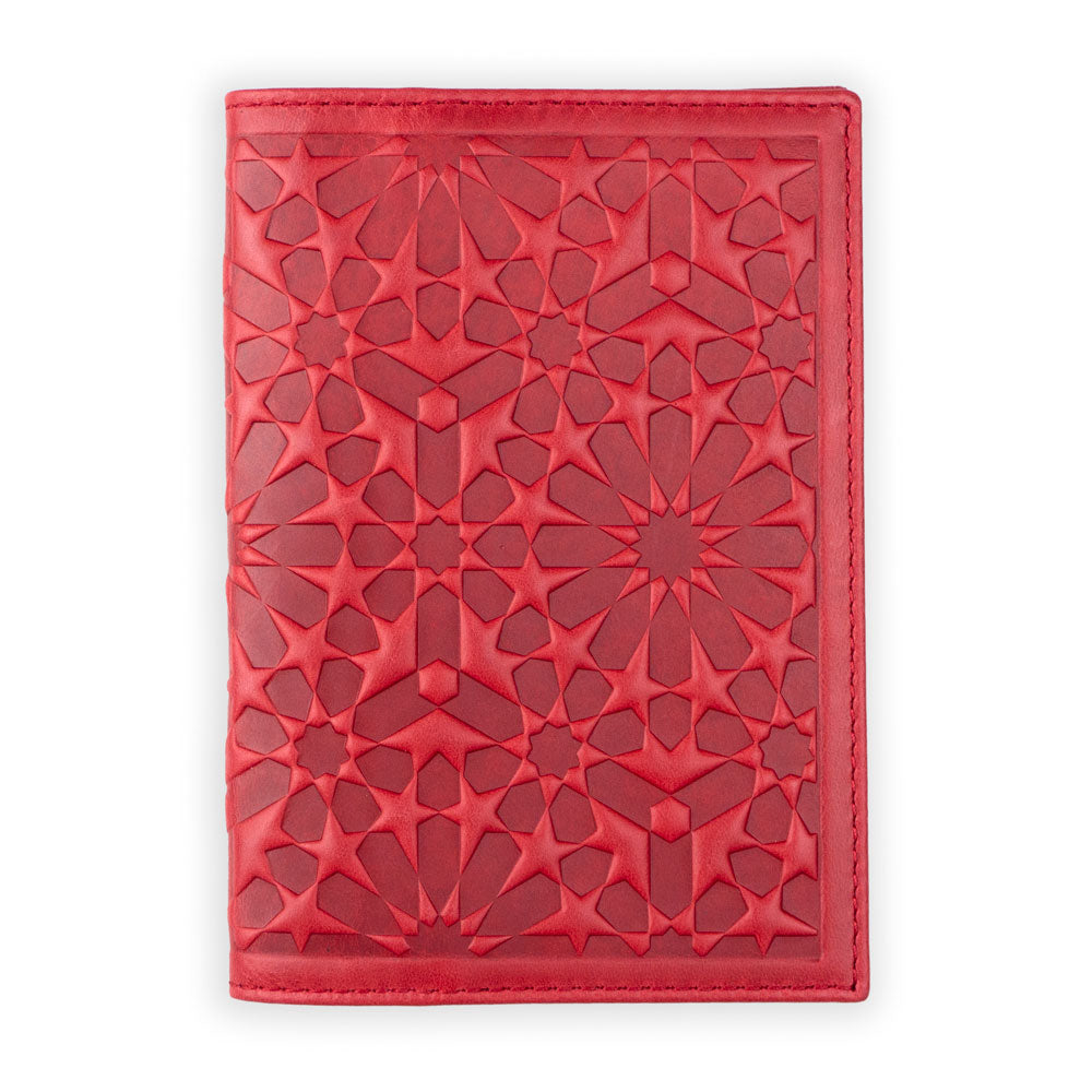 Leather Passport Cover Zellige Red | Alhambra Inspired - Munira